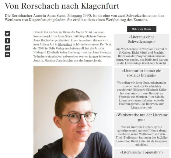 Anna Stern im medialen Presselicht - Rorschacher Echo