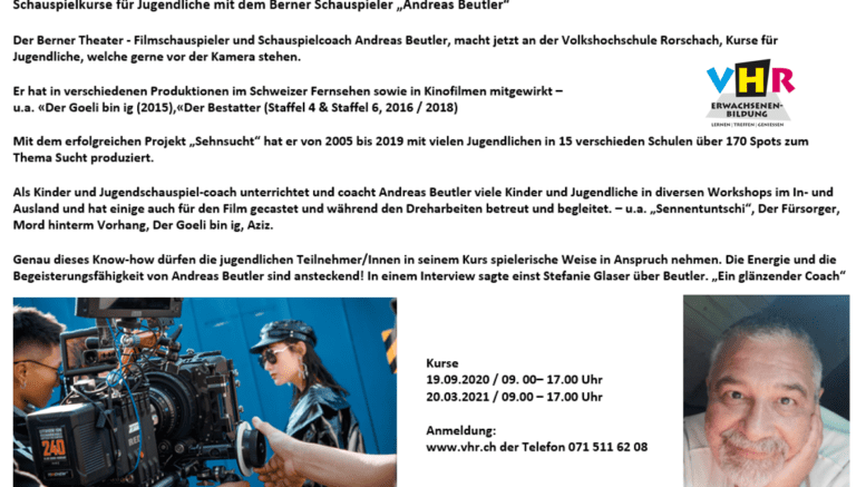Schauspielkurse in Rorschach mit Andreas Beutler - Rorschacher Echo